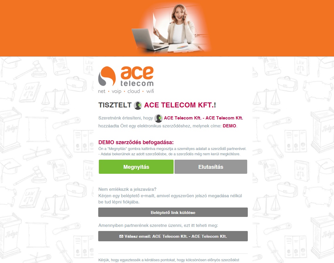 Elektronikus szerződésaláírás | ACE Telecom